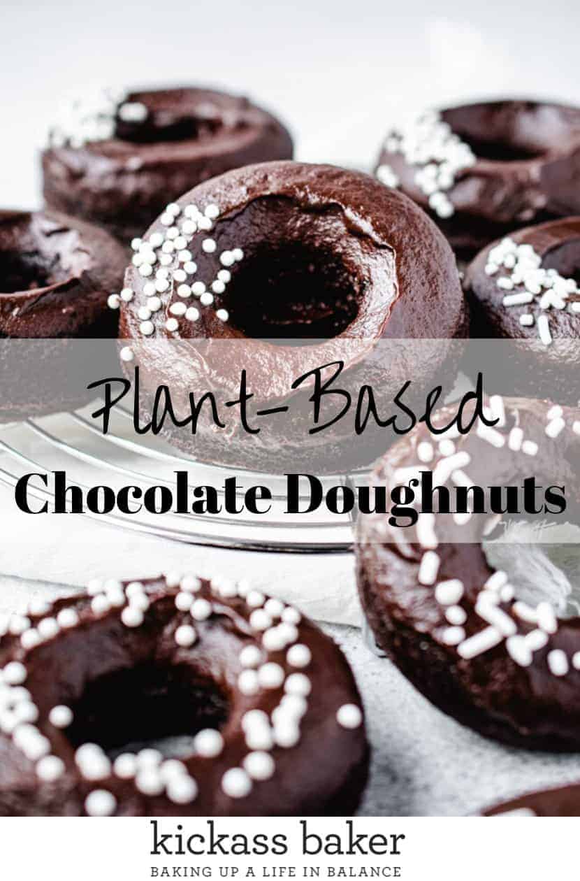 Plant-based Baked Chocolate Fudge Doughnuts - Kickass Baker