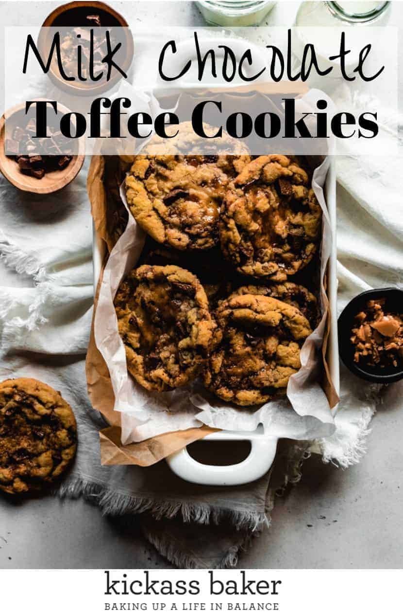 Chewy Chocolate Chip Cookies with Buttery Toffee Chunks - Kickass Baker
