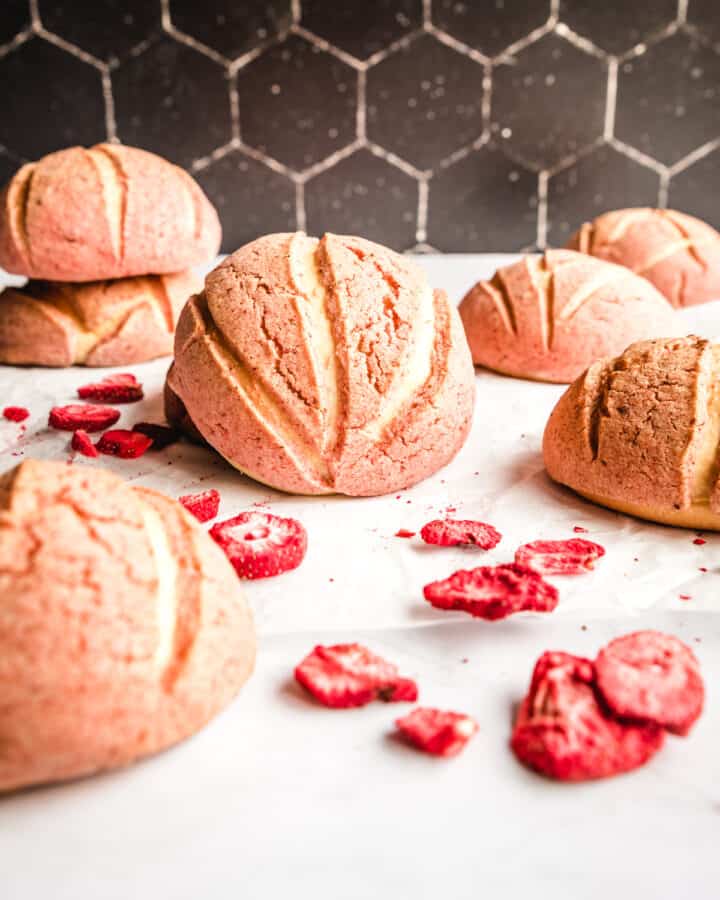 Mexican Strawberry Conchas Recipe | Kickass Baker