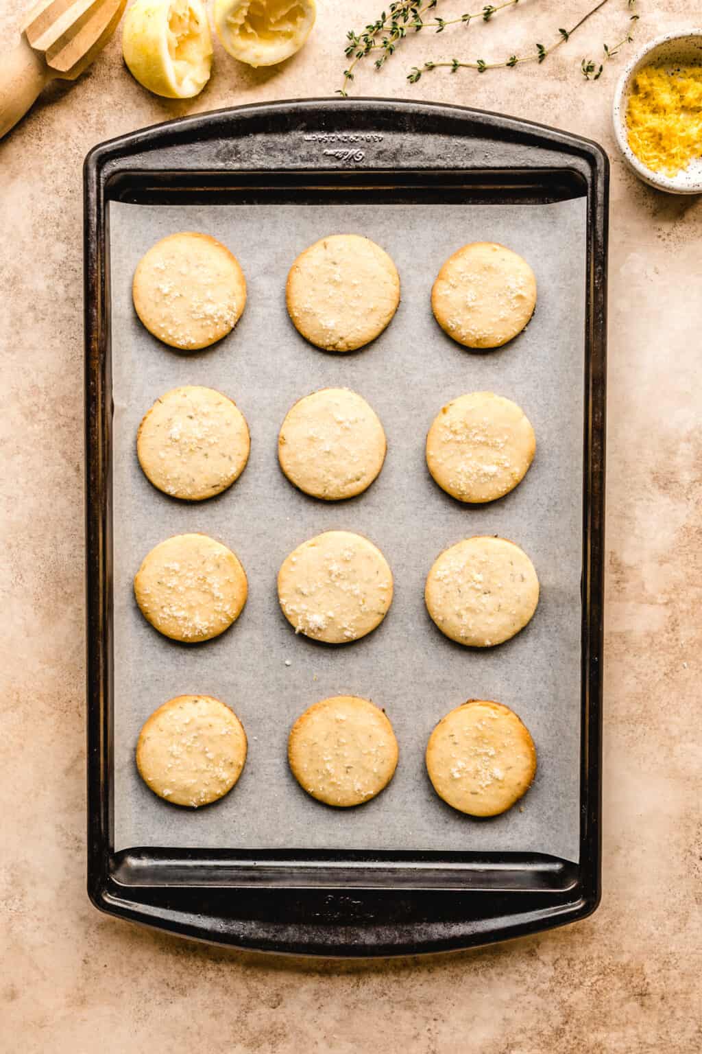 Lemon Thyme Shortbread Cookies - Kickass Baker