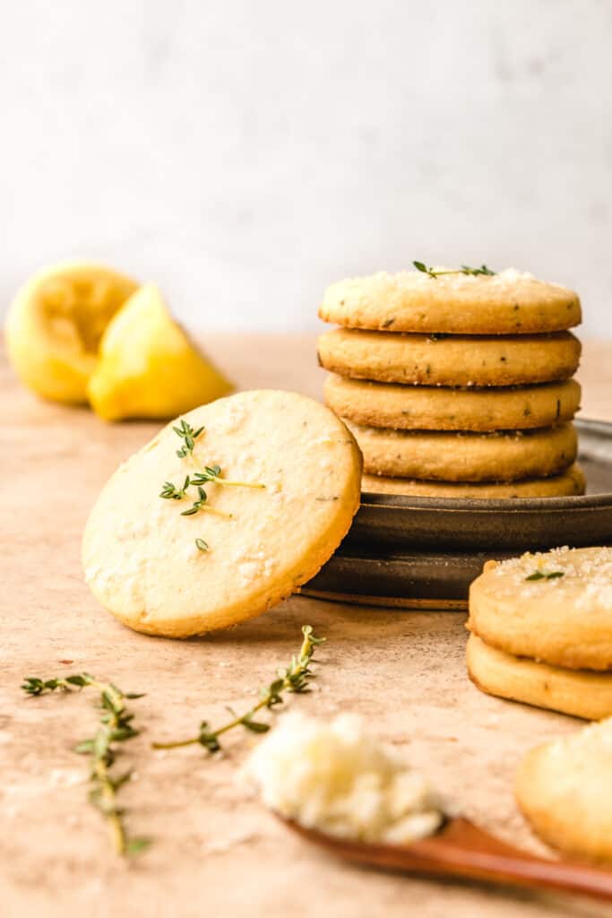 Lemon Thyme Shortbread Cookies - Kickass Baker