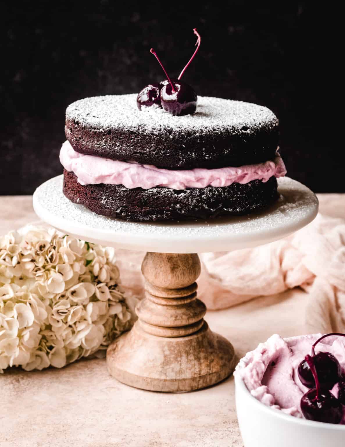 Chocolate Torte with Bourbon Cherry Whipped Cream - Kickass Baker