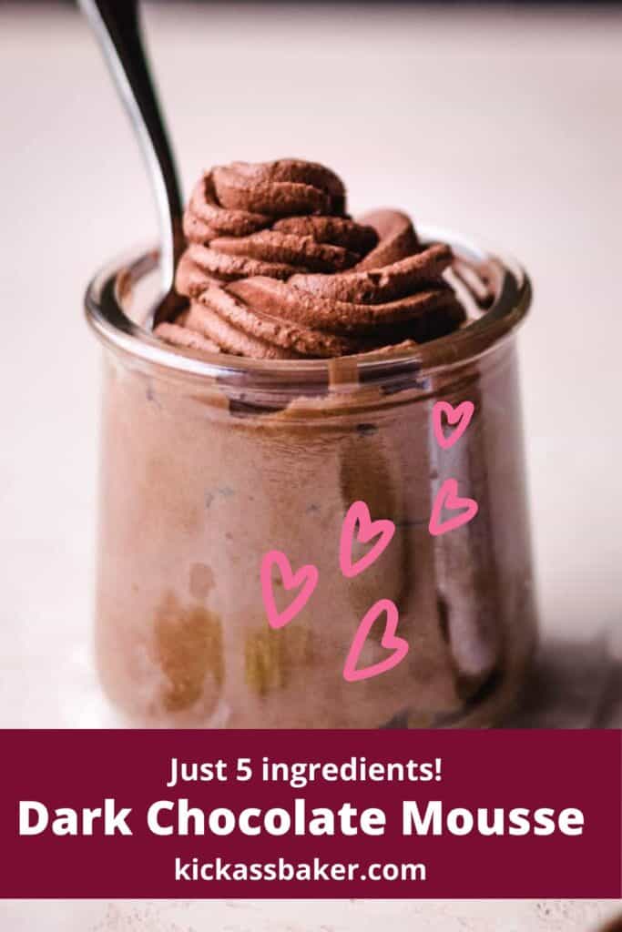 5 Ingredient Dark Chocolate Mousse (with cocoa powder) - Kickassbaker