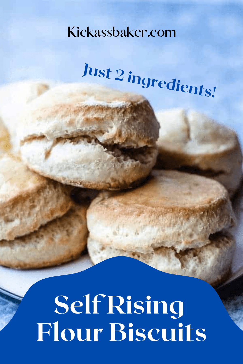 Flaky 2-Ingredient Self-Rising Flour Biscuits - Kickass Baker