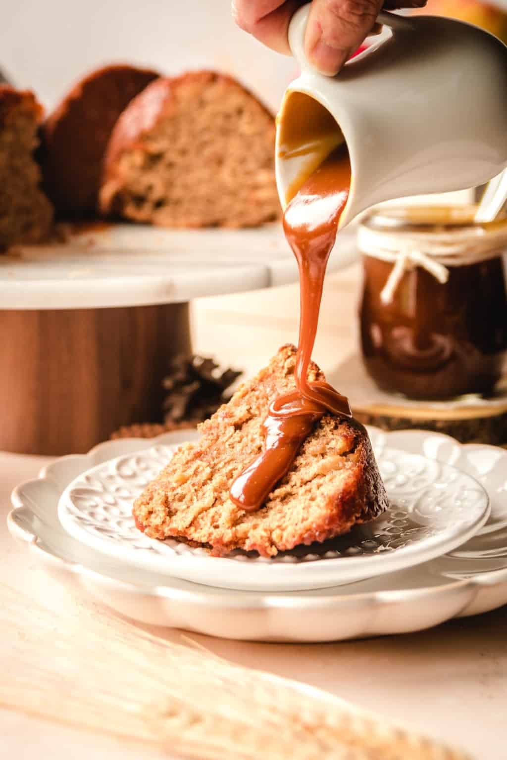 Spiced Applesauce Bundt Cake with Cider Glaze - Kickass Baker