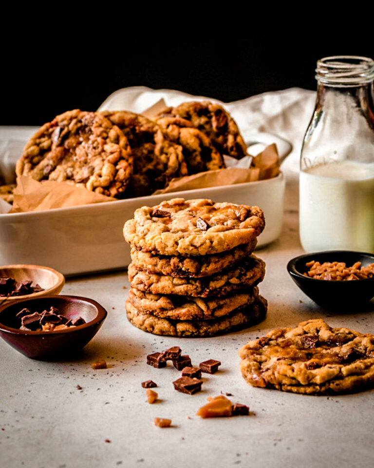 Chewy Chocolate Chip Cookies with Buttery Toffee Chunks - Kickass Baker
