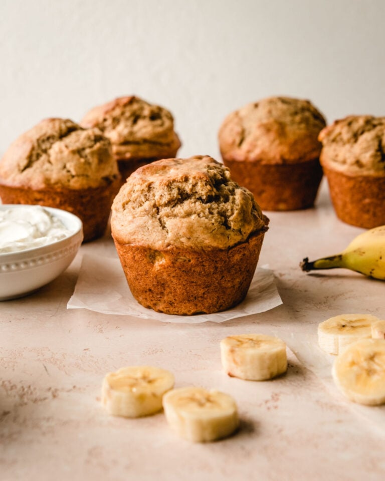 One Bowl Banana Muffins with Sour Cream (Yields 6) - Kickass Baker