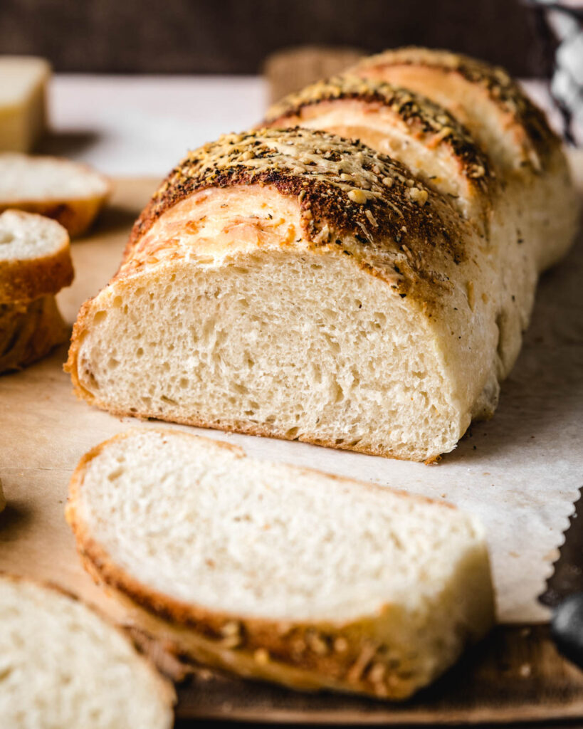 Crusty Homemade Italian Herb Cheese Bread (same day or overnight ...