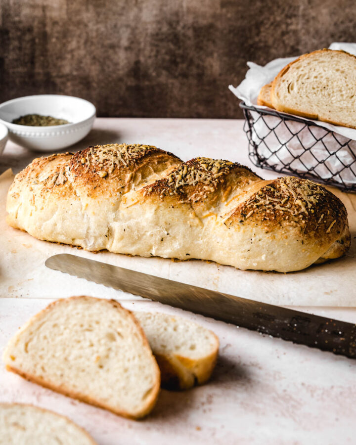 Crusty Homemade Italian Herb Cheese Bread (same day or overnight ...