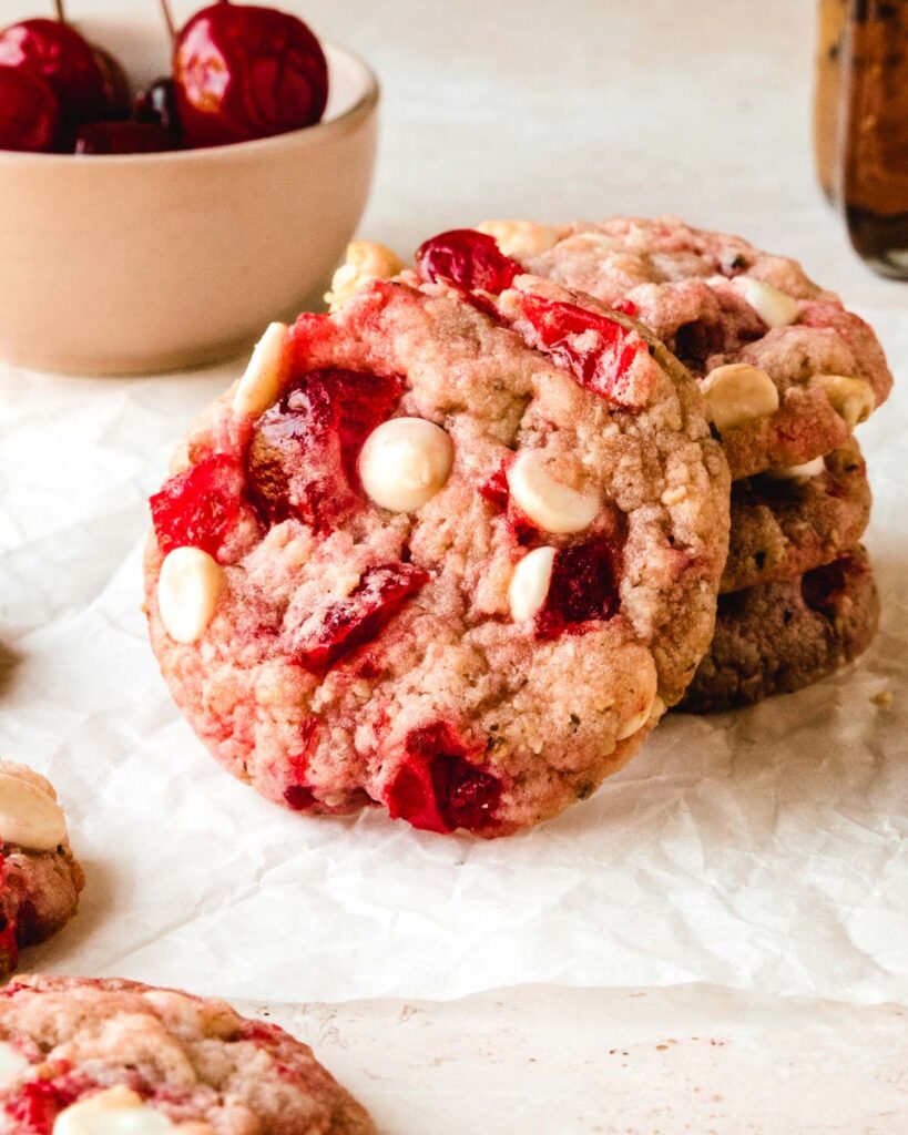 Simply Divine Chewy Cherry Almond Cookies with White Chocolate ...